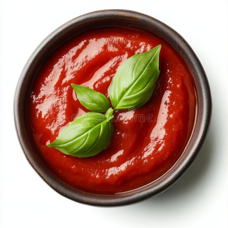 The Tomato Sauce is Separated from the Ketchup in a Transparent Bowl ...