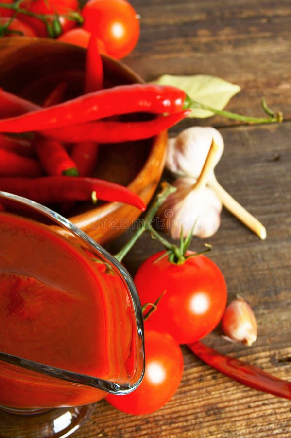 Tomato sauce and spices stock image. Image of ingredient - 39525247