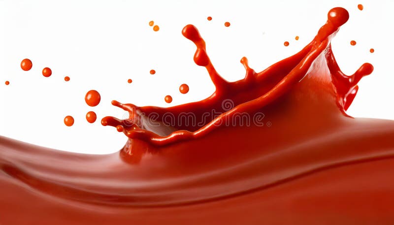 Tomato Sauce Splash, Tomato Sauce Flowing, 3d Illustration Stock ...