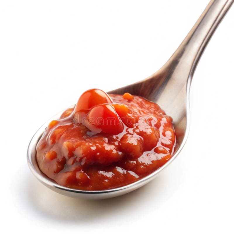Tomato sauce in spoon stock illustration. Illustration of tomato ...