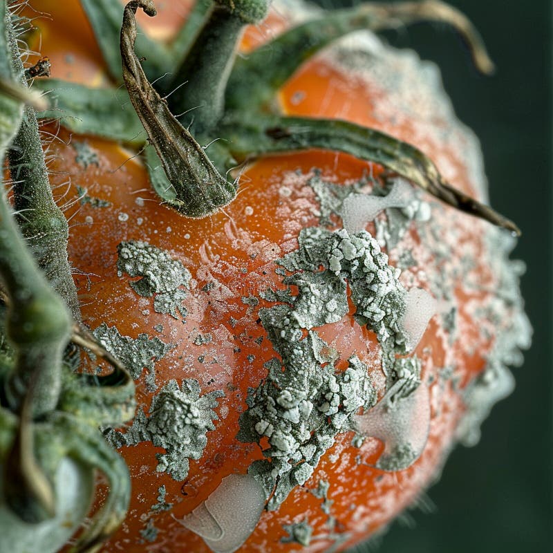 Close-up View of a Tomato with Unusual Texture and Decay in a Natural ...