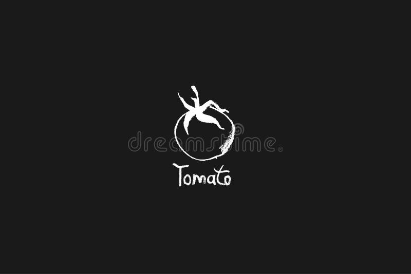 Black Tomato Symbol. Tomatoes Vector Coal Drawing. Stock Vector ...