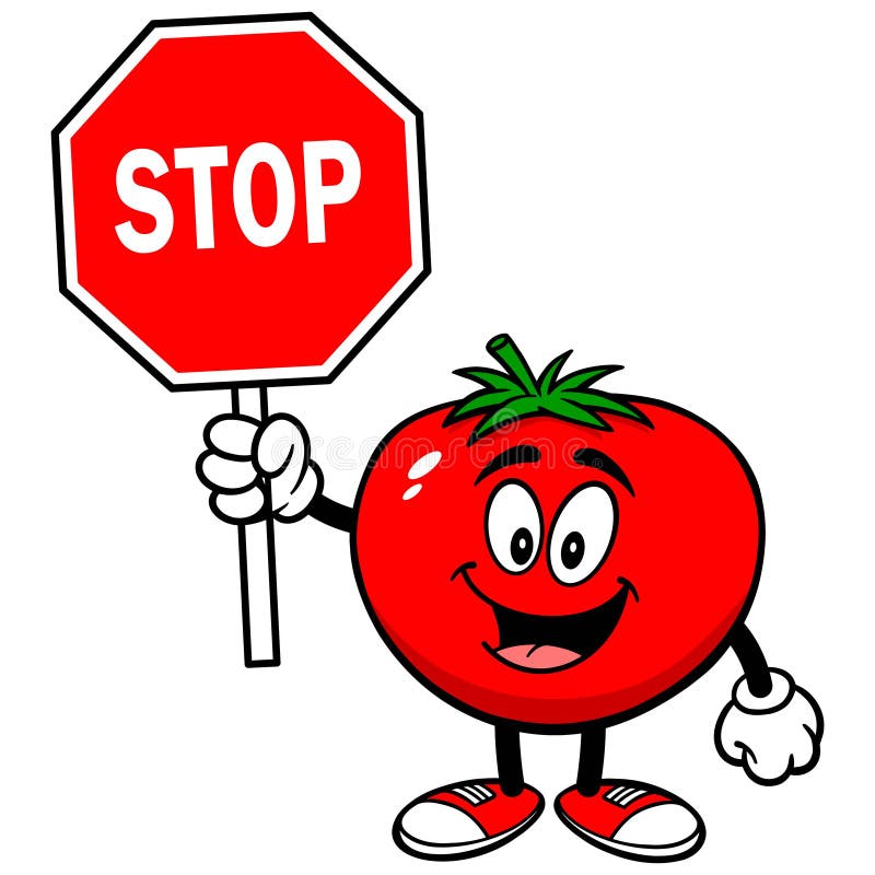 Tomato with Sign stock illustration. Illustration of mascot - 72950169