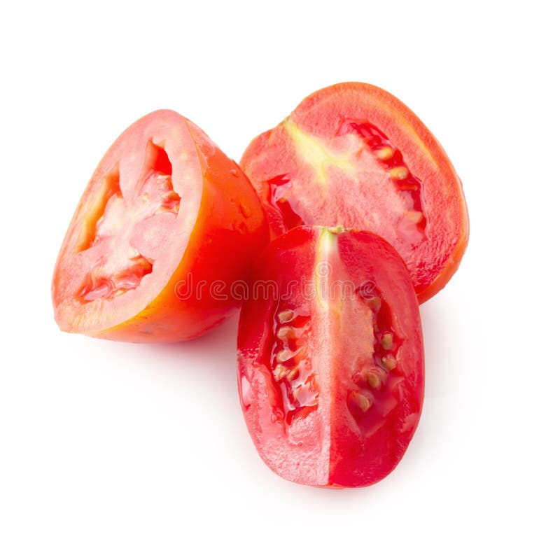 Tomato Slice Isolated Over White Background Stock Image - Image of ...