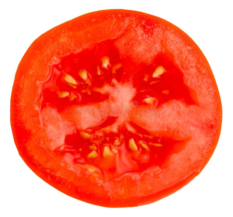 Tomato Slice Isolated On White Background, Top View Stock Photo - Image ...