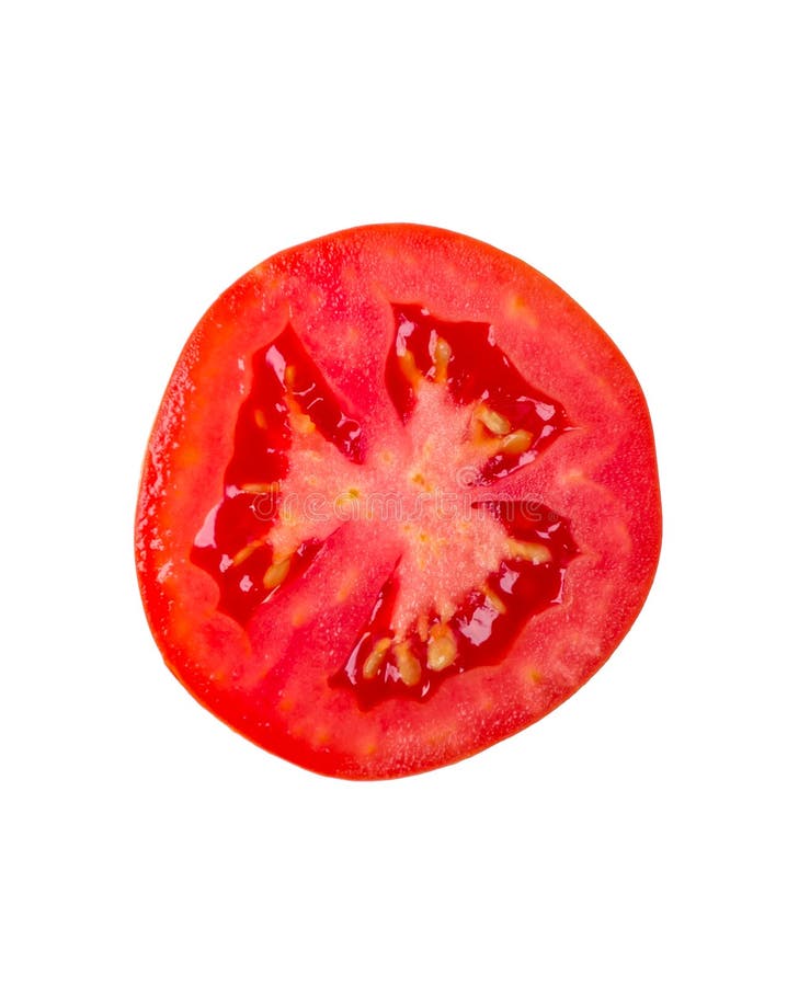 Tomato Slice Isolated Over White Background Stock Image - Image of ...