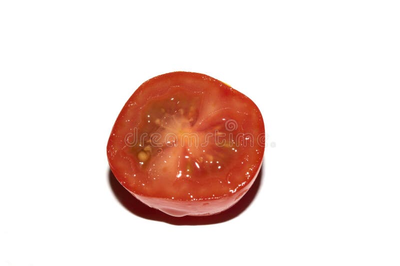 Tomato Sliced Chopped on a White Background Stock Photo - Image of ...