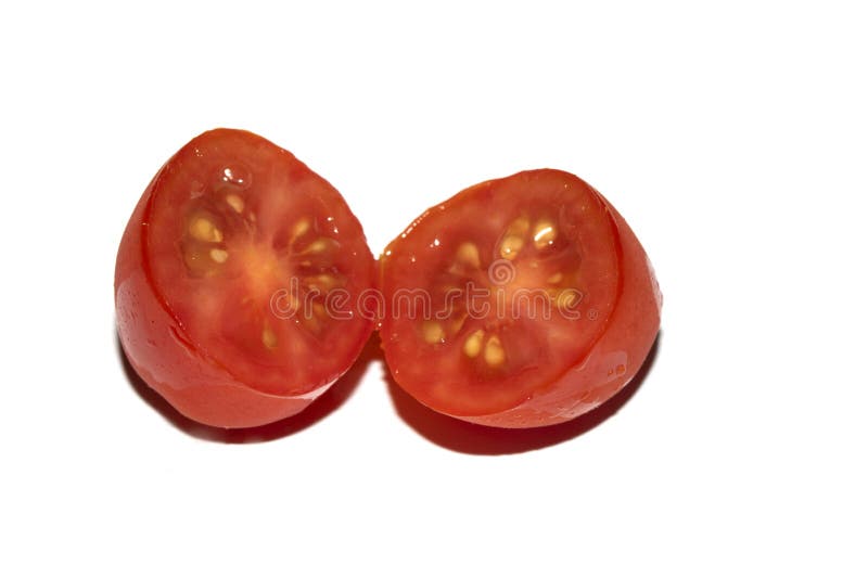 Tomato Sliced Chopped on a White Background Stock Photo - Image of ...