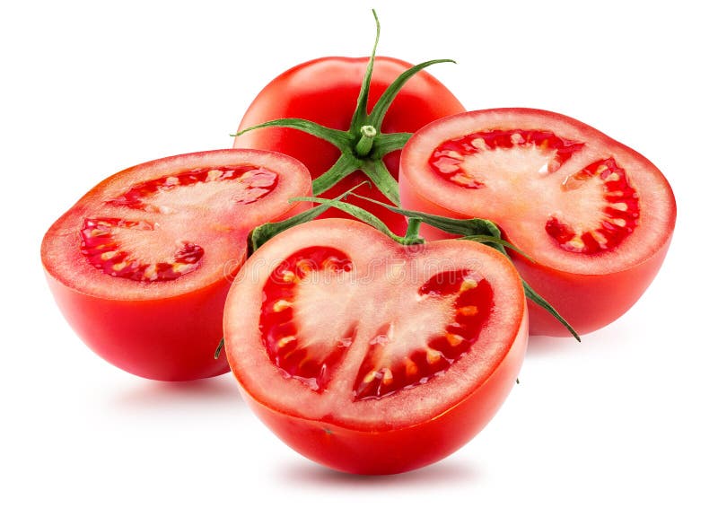 Tomato with Slices Isolated on a White Background Stock Image - Image ...