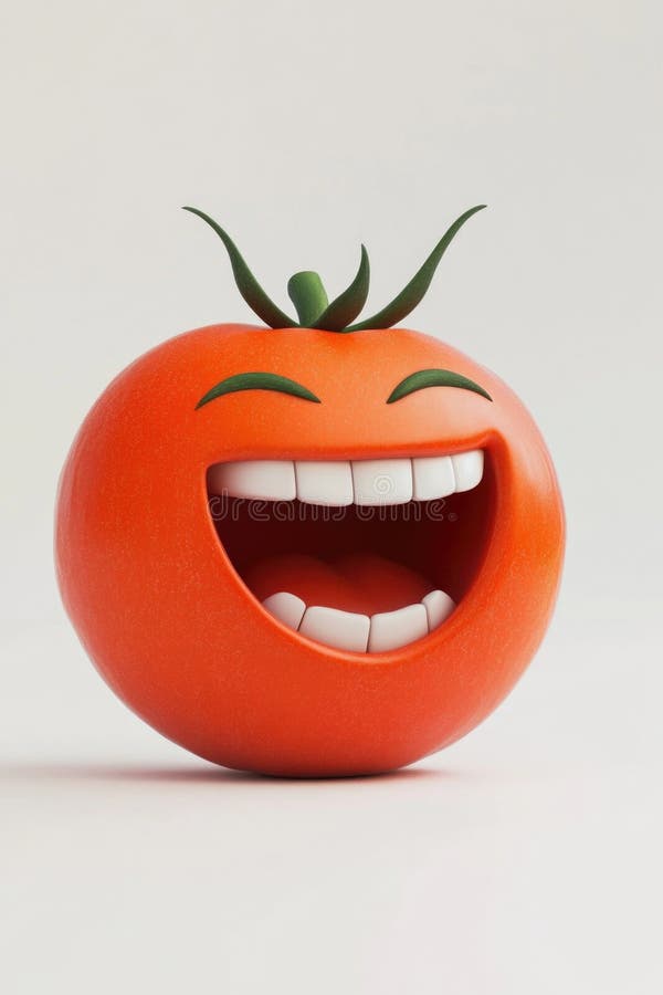 Tomato with smiling face stock image. Image of healthy - 377250613