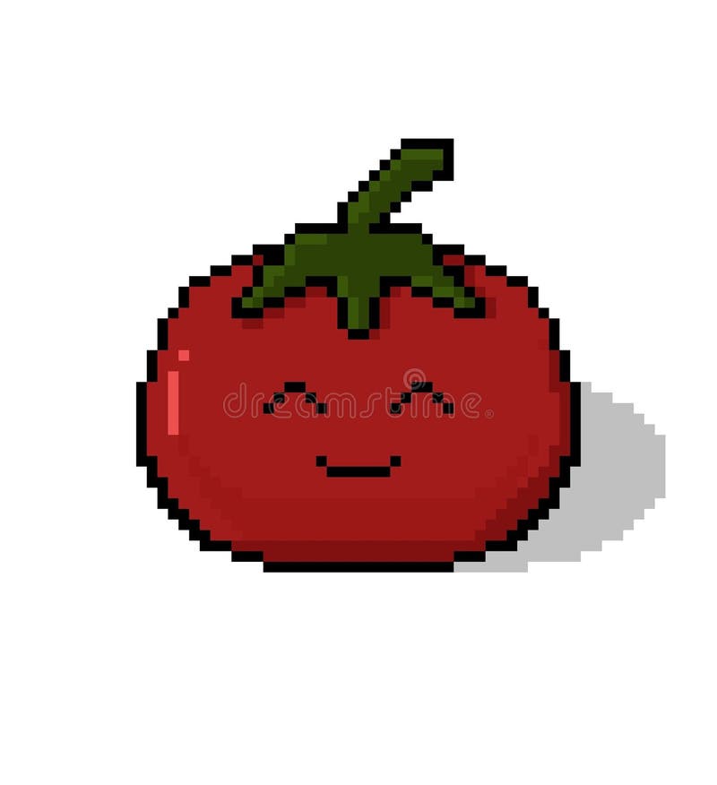 A Tomato with a Smirk on Its Face, in a Pixel Style Stock Photo - Image ...