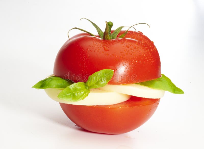 Tomato snack stock image. Image of tomato, basil, nutrition - 19919129