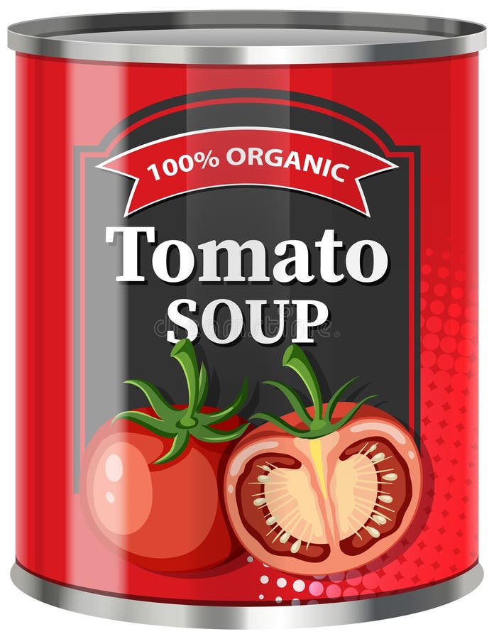Tomato Soup in Food Can Vector Stock Vector - Illustration of soup ...