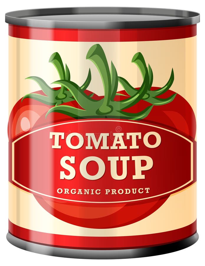 Tomato Soup in Food Can Vector Stock Vector - Illustration of soup ...
