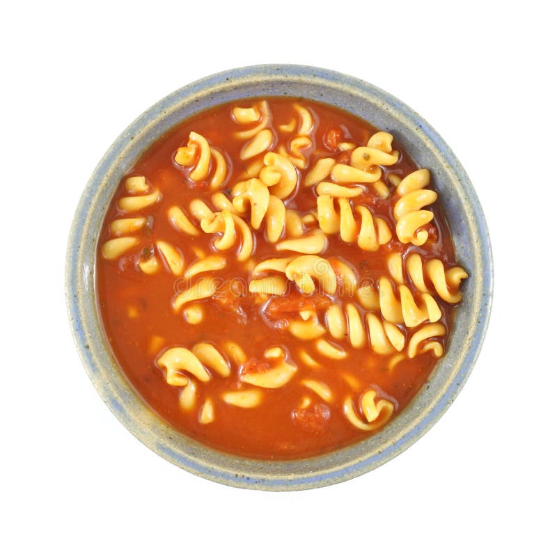 Tomato soup and pasta ring stock photo. Image of inexpensive - 13360632