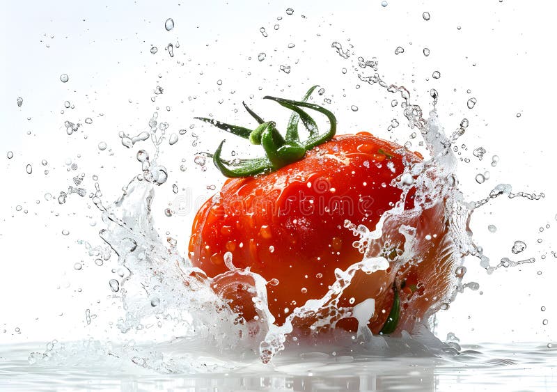 Tomato with a Splash of Tomato Stock Image - Image of fresh, sauce ...