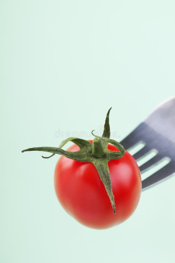 Tomato on a spoon stock image. Image of fork, freshness - 18743365