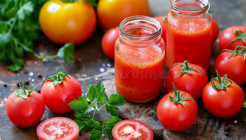 Tomato Tango Savoring the Tang of Freshly Pressed Juice Stock ...