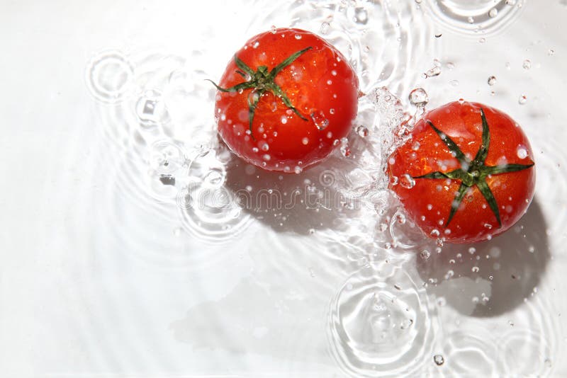 Tomato in the water stock image. Image of splash, ingredient - 135432417