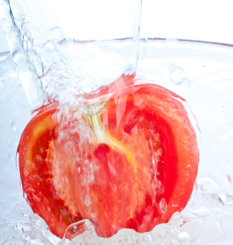 Tomato into water splash stock image. Image of drop, alive - 15854475
