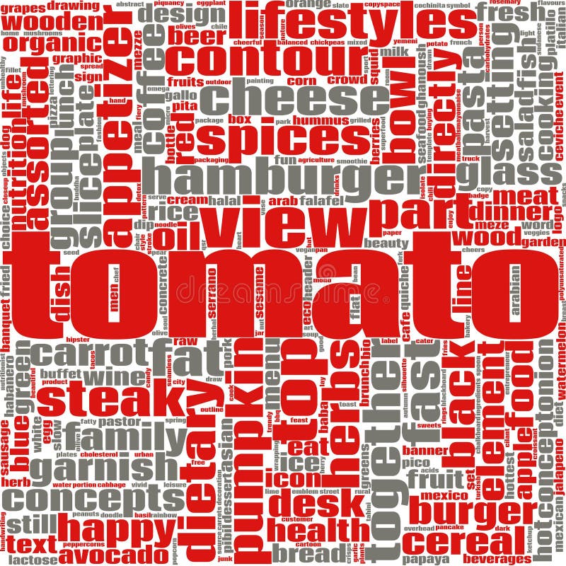 Tomato word cloud stock illustration. Illustration of nature - 112076543