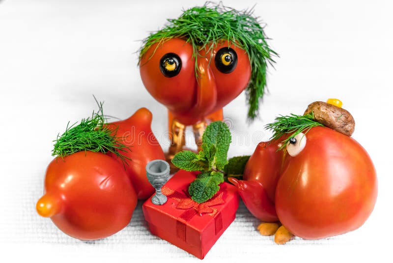 Tomatoe Man. Tomatoe Date.Valentines Day. Stock Photo - Image of nature ...