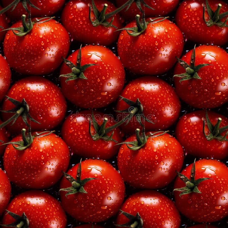 Tomatoes Background Tomato Seamless Tile Pattern Stock Illustration ...