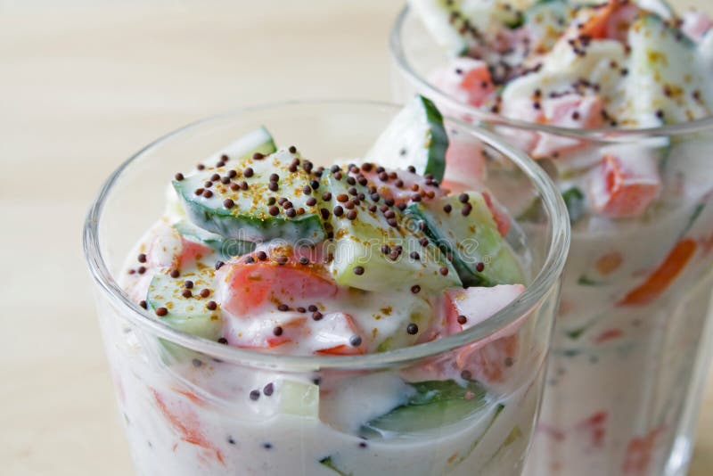 Tomatoes Cucumber Raita stock photo. Image of vegetables - 12306692