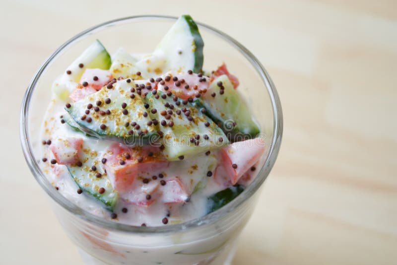 Tomatoes Cucumber Raita stock image. Image of food, frame - 12306711