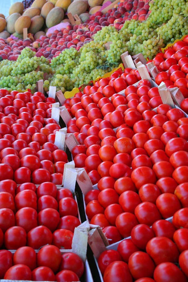 Tomatoes on Display at Bazaar Stock Photo - Image of fresh, vegetable ...