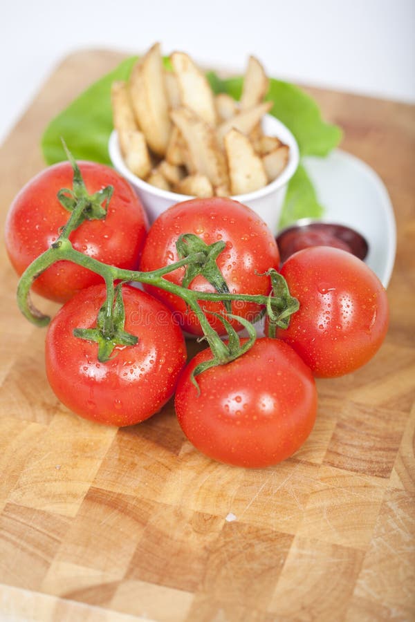 Tomatoes and fries stock photo. Image of closeup, ingredient - 31539700