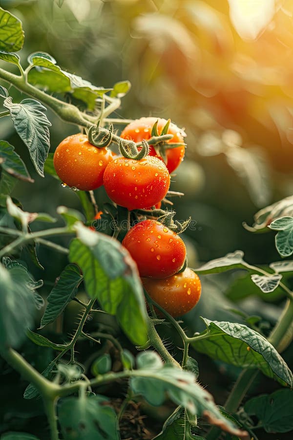 Tomatoes Grow on the Plot. Selective Focus Stock Photo - Image of ...