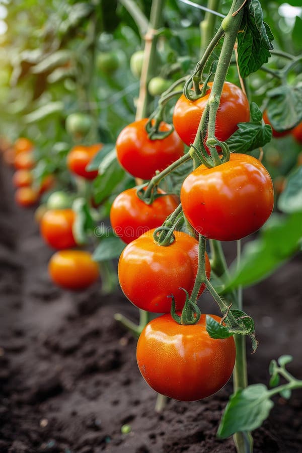 Tomatoes Growing in a Garden Stock Photo - Image of care, food: 310271348