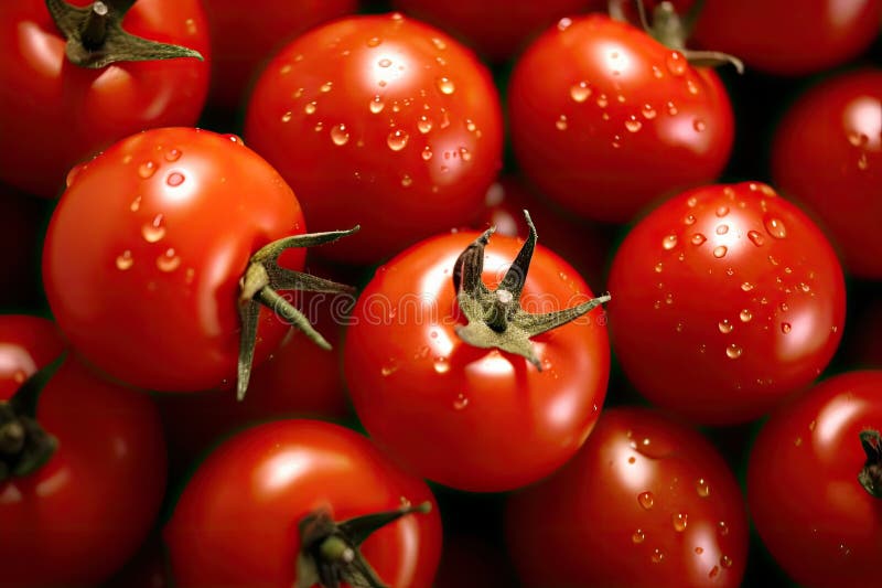 Tomatoes, Organic Red Tomatoes in Market. Generative Ai Stock ...