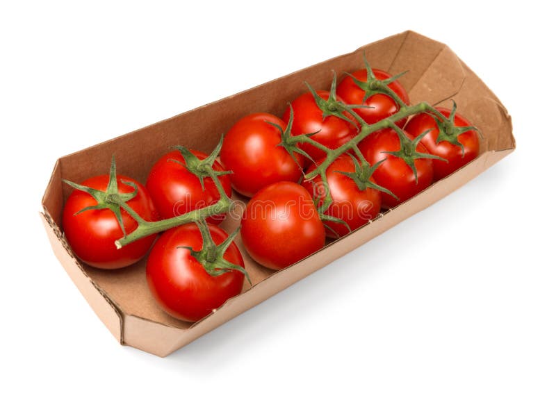 Tomatoes in paper tray stock image. Image of supermarket - 31281889