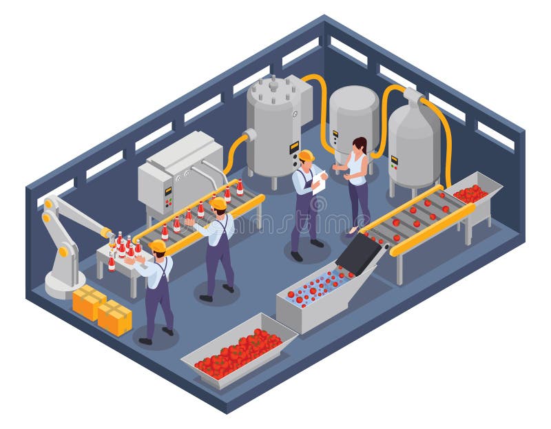 Tomatoes Production Facility Composition Stock Vector - Illustration of ...