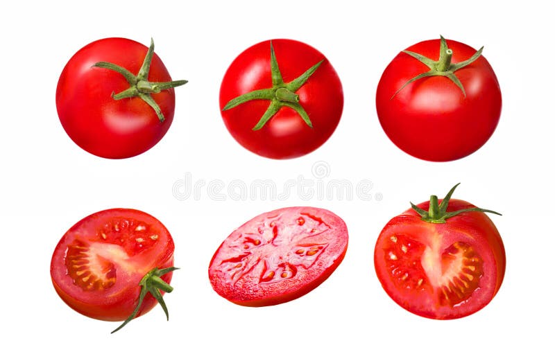 Tomatoes Set Isolated,red Fruit Vegetable on White Stock Image - Image ...