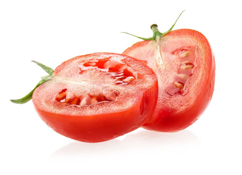 Tomatoes Slices Isolated on White Stock Image - Image of lobe, slice ...