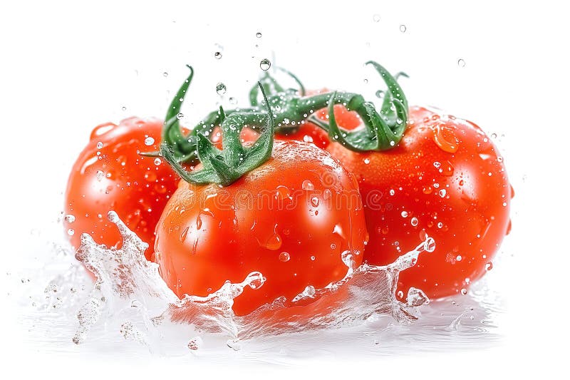Tomatoes Splash Water Photography in White Background Stock ...