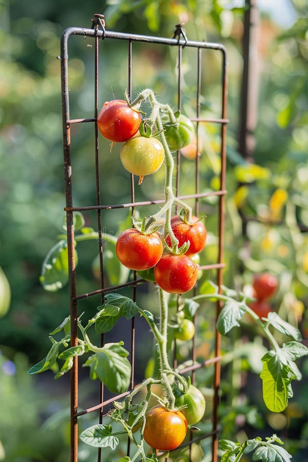 Tomatoes on Vine, Glowing Shiny Fresh Tomatoes AI Stock Illustration ...