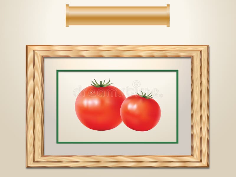 Tomatoes and wooden frame stock vector. Illustration of copy - 17471462