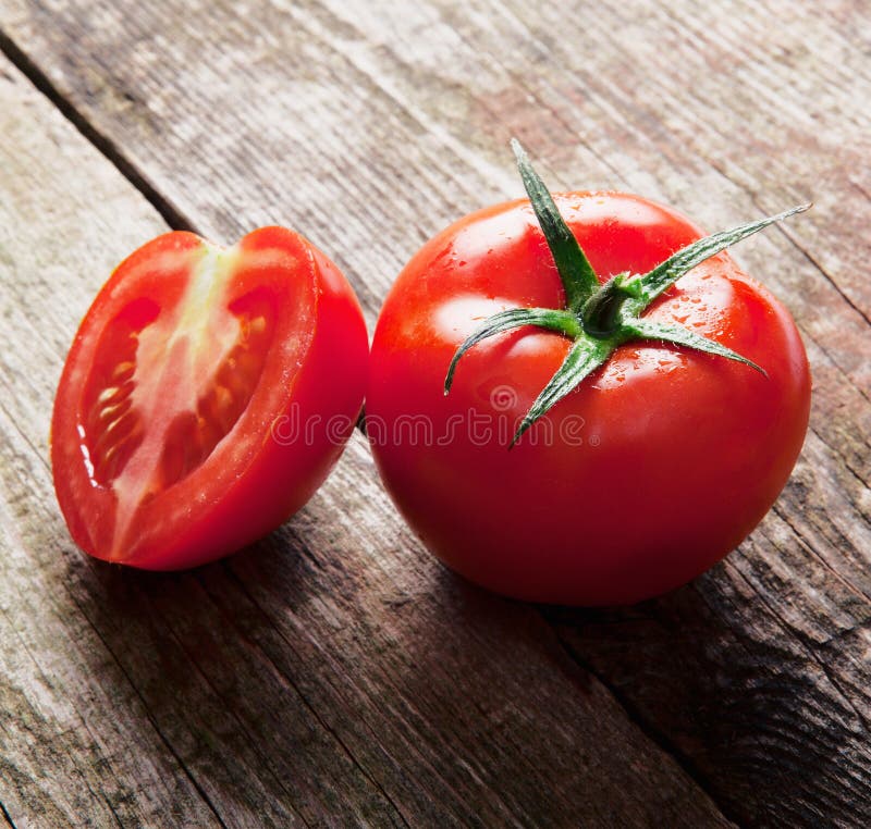 Tomatoes on Wooden Table, Vegetable Stock Image - Image of cherry, dish ...