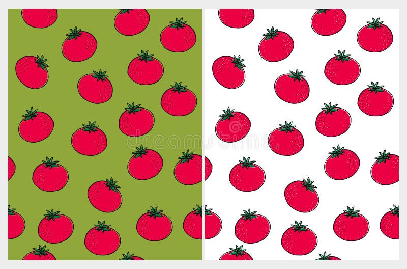 Tomatos Rojos Aislados En Un Contexto Blanco Y Verde Ilustración del ...