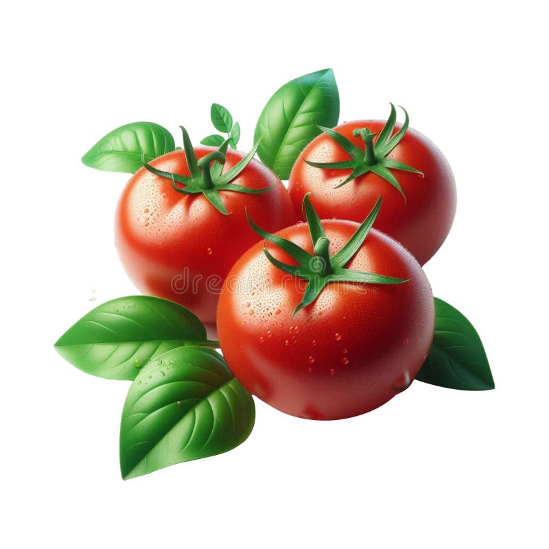 Tomatto with leaf vector stock illustration. Illustration of food ...