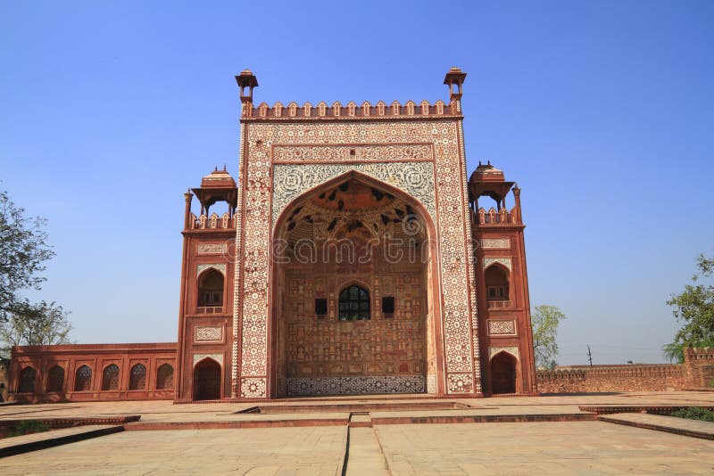 Ornate Facade of Akbar S Tomb. Agra, India Stock Image - Image of india ...
