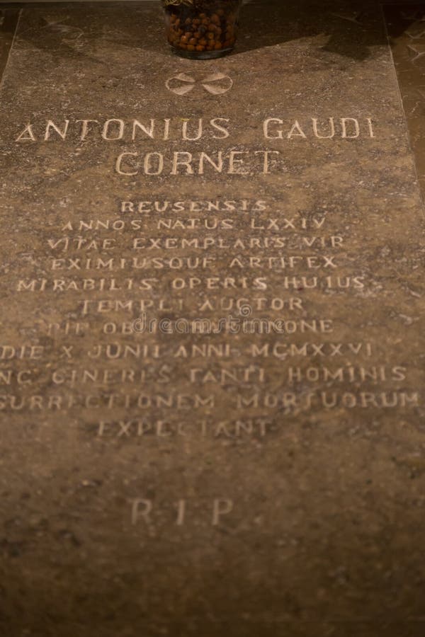 Tomb of Antonio Gaudi editorial image. Image of mourning - 55674465