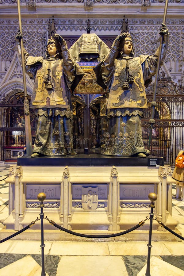 Tomb of Christopher Columbus in Seville Cathedral, Spain Stock Photo ...