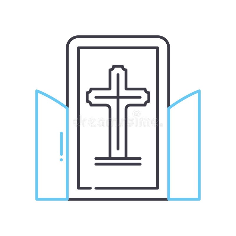 Tomb Line Icon, Outline Symbol, Vector Illustration, Concept Sign Stock ...