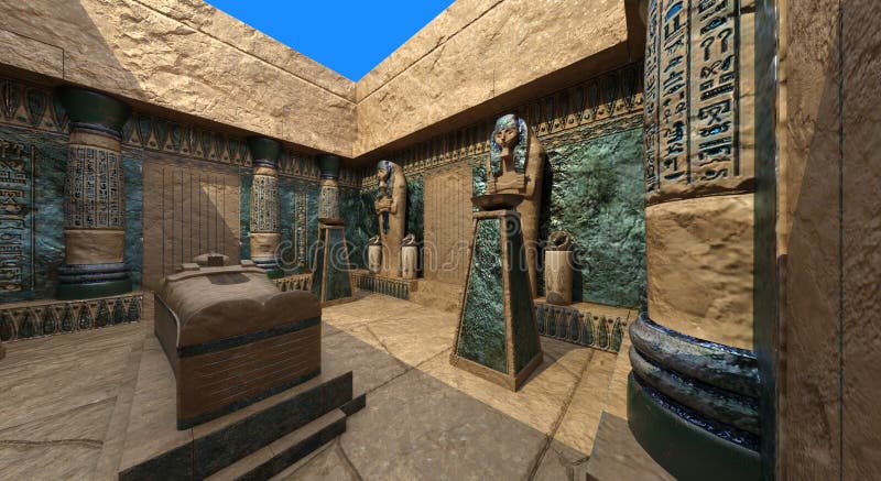 Tombeau Pharaon Dans La Pyramide 3d Illustration Illustration Stock ...