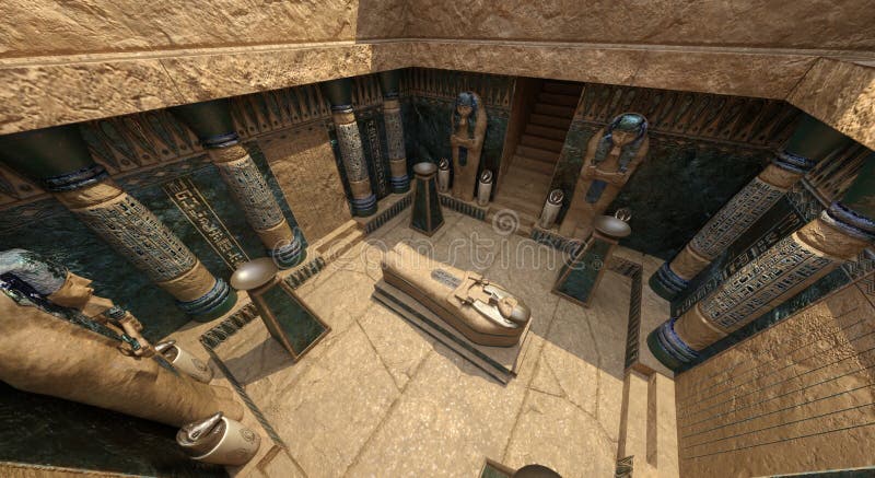 Tombeau Pharaon Dans La Pyramide 3d Illustration Illustration Stock ...